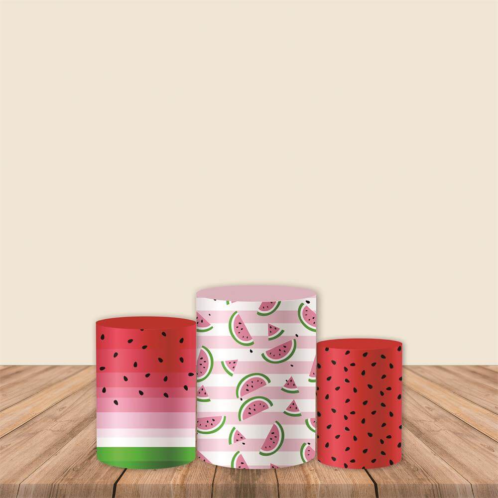 Watermelon Theme First Birthday Fabric Pedestal Covers – ubackdrops