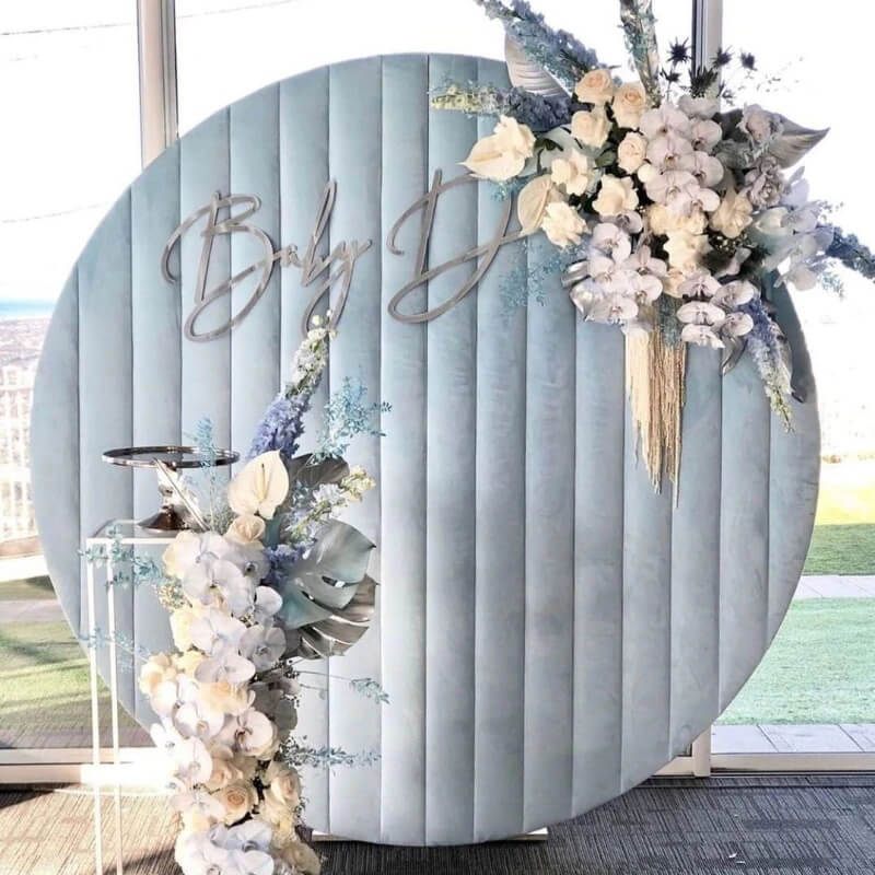 Gray Blue Velvet Round Backdrop Cover with Stand | FREE SHIPPING ...