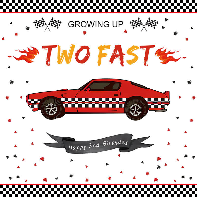 Growing Up Two Fast 2nd Birthday Backdrop – ubackdrops