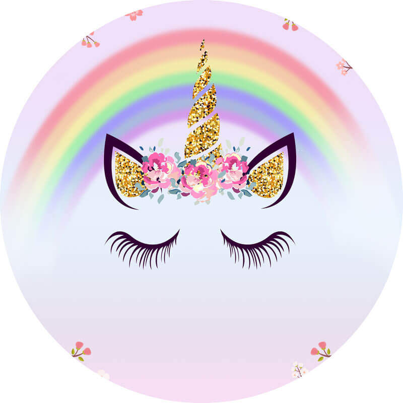 Unicorn Round Backdrop Circle Backdrop Unicorn Birthday Party Decorati ...