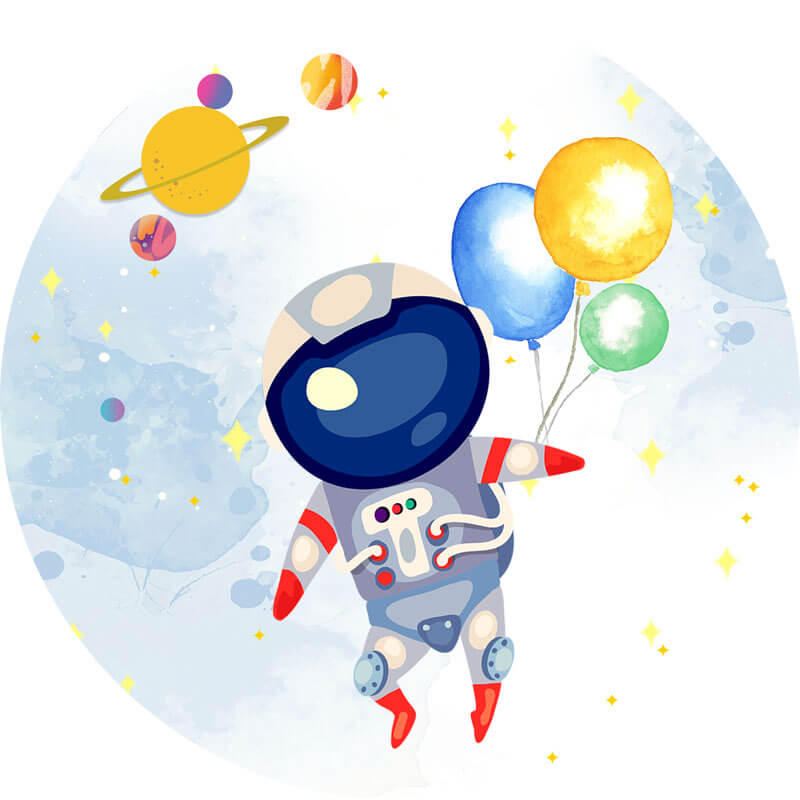 Spaceman Astronaut Round Backdrop Rockets Universe Boy Birthday Party ...
