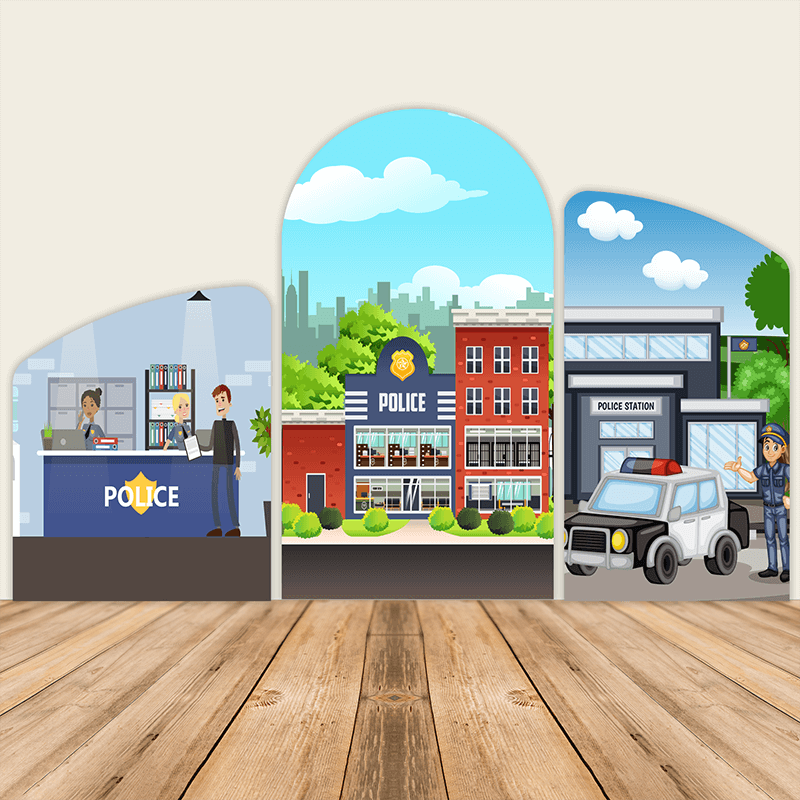 Police Theme Chiara Backdrop | FREE SHIPPING – ubackdrops
