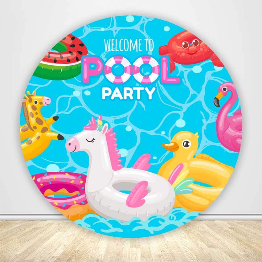 Pool Party Round Backdrop Cover | FREE SHIPPING – ubackdrops