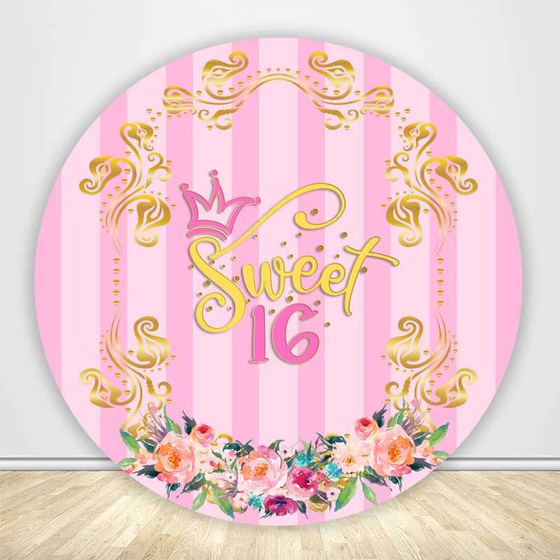 Sweet 16 Circle Backdrop Cover | FREE SHIPPING – ubackdrops