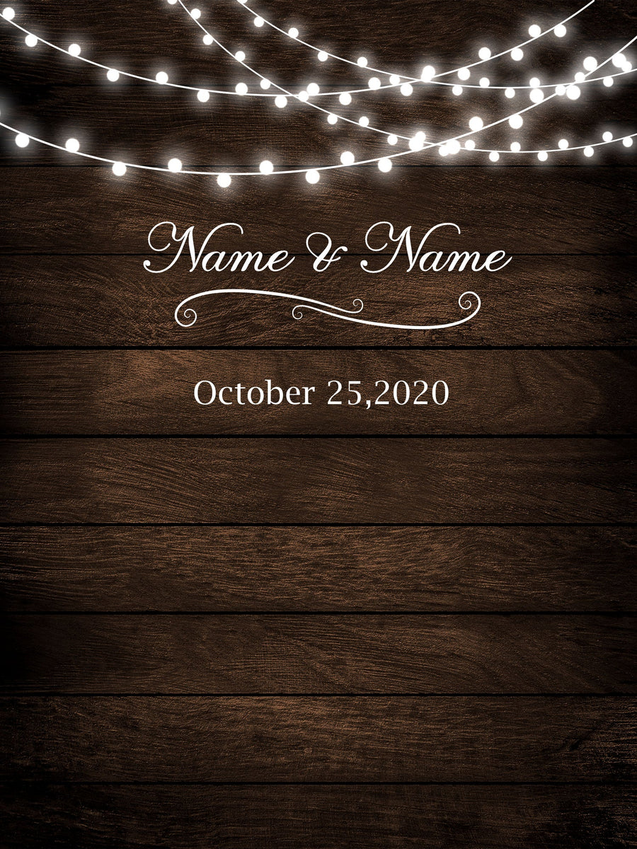 Rustic Wood Floral Backdrop String Lights Wedding Backdrop – ubackdrops